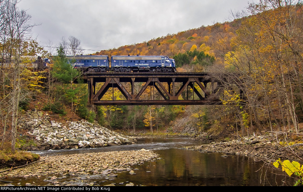 PAR 1 leads the OCS across the Deerfield River at East Portal